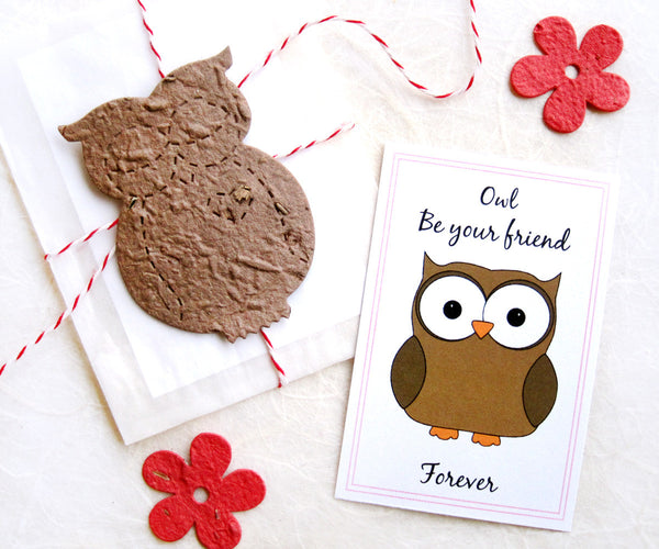 Plantable Paper Owl Be Your Friend Owl Valentines set – Recycled Ideas ...