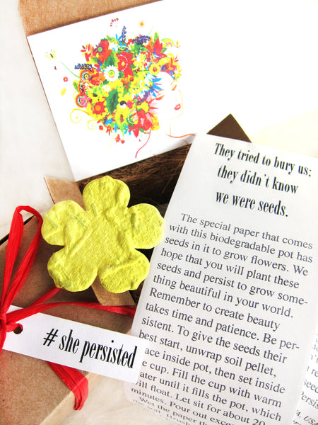 She Persisted Flower Seed Garden Planter Kit - Girls Flower Power ...
